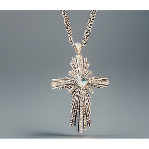 necklace | Jewelry | Vintage Large Cross Pendant Necklace | Poshmark